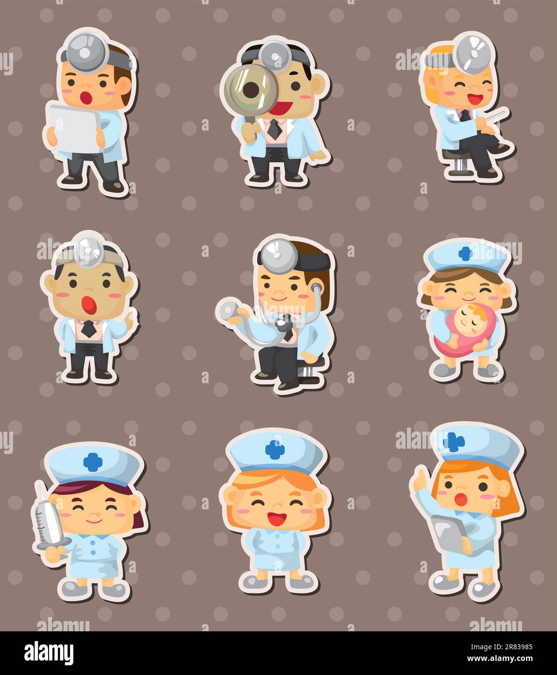 doctor and nurse stickers Stock Vector Image & Art - Alamy