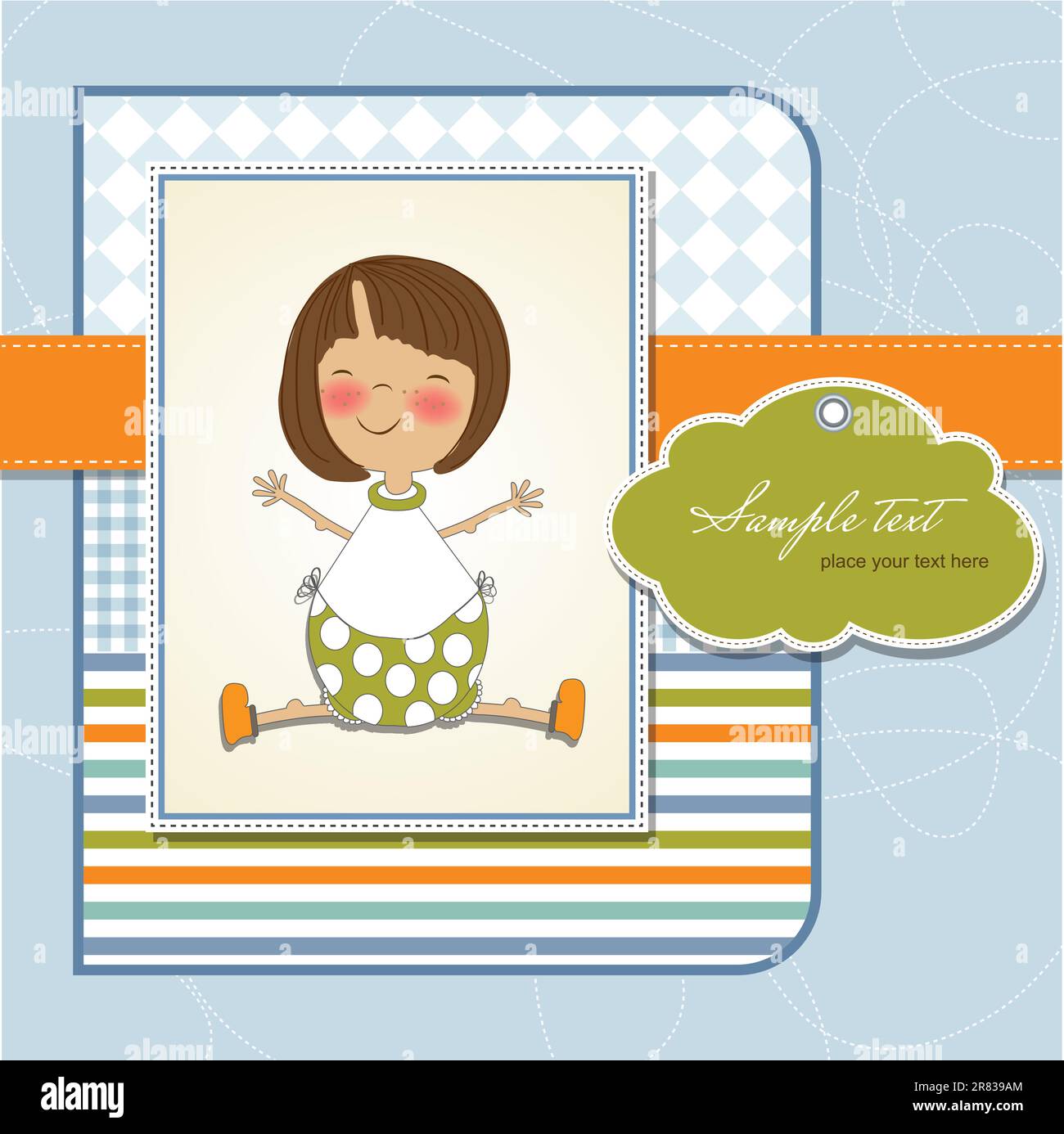 little girl announcement card Stock Vector Image & Art - Alamy