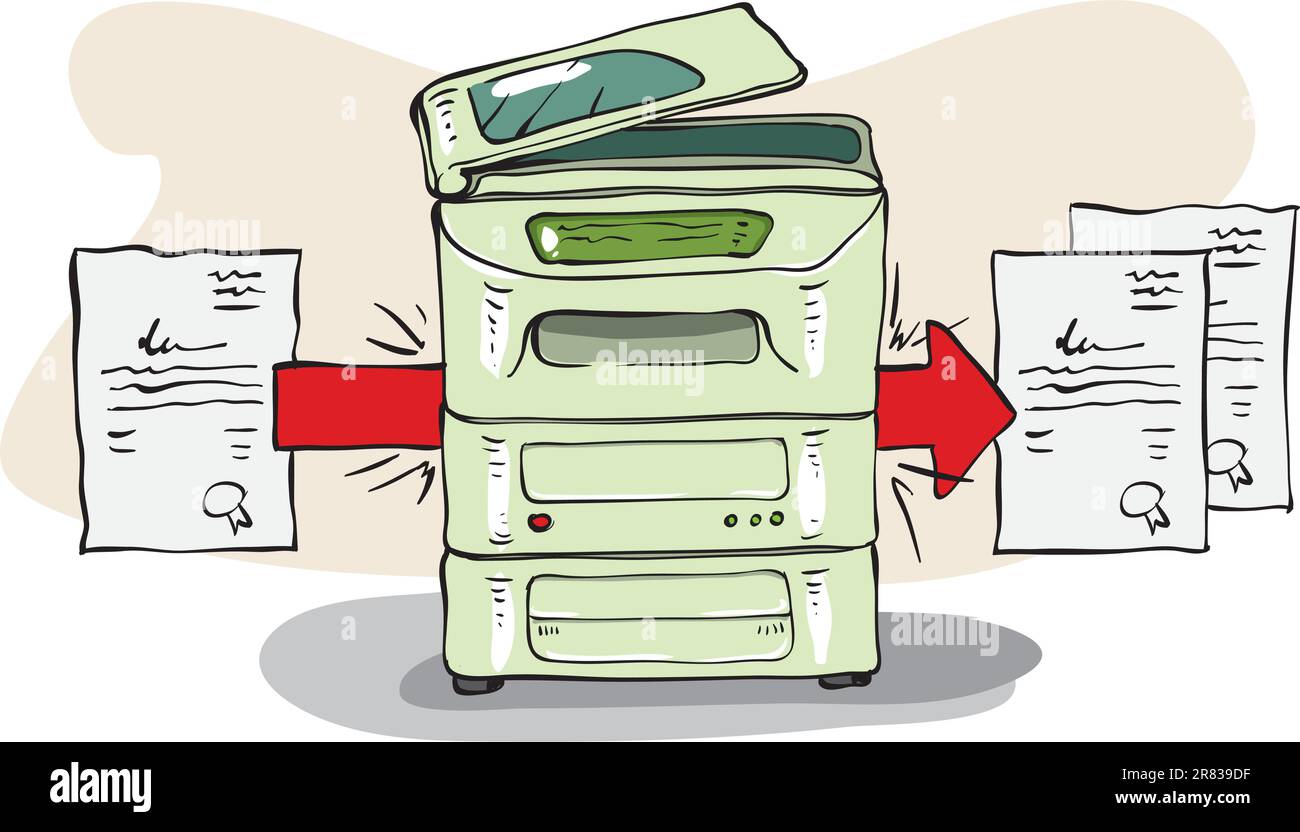 Office printer documents Stock Vector Images - Alamy