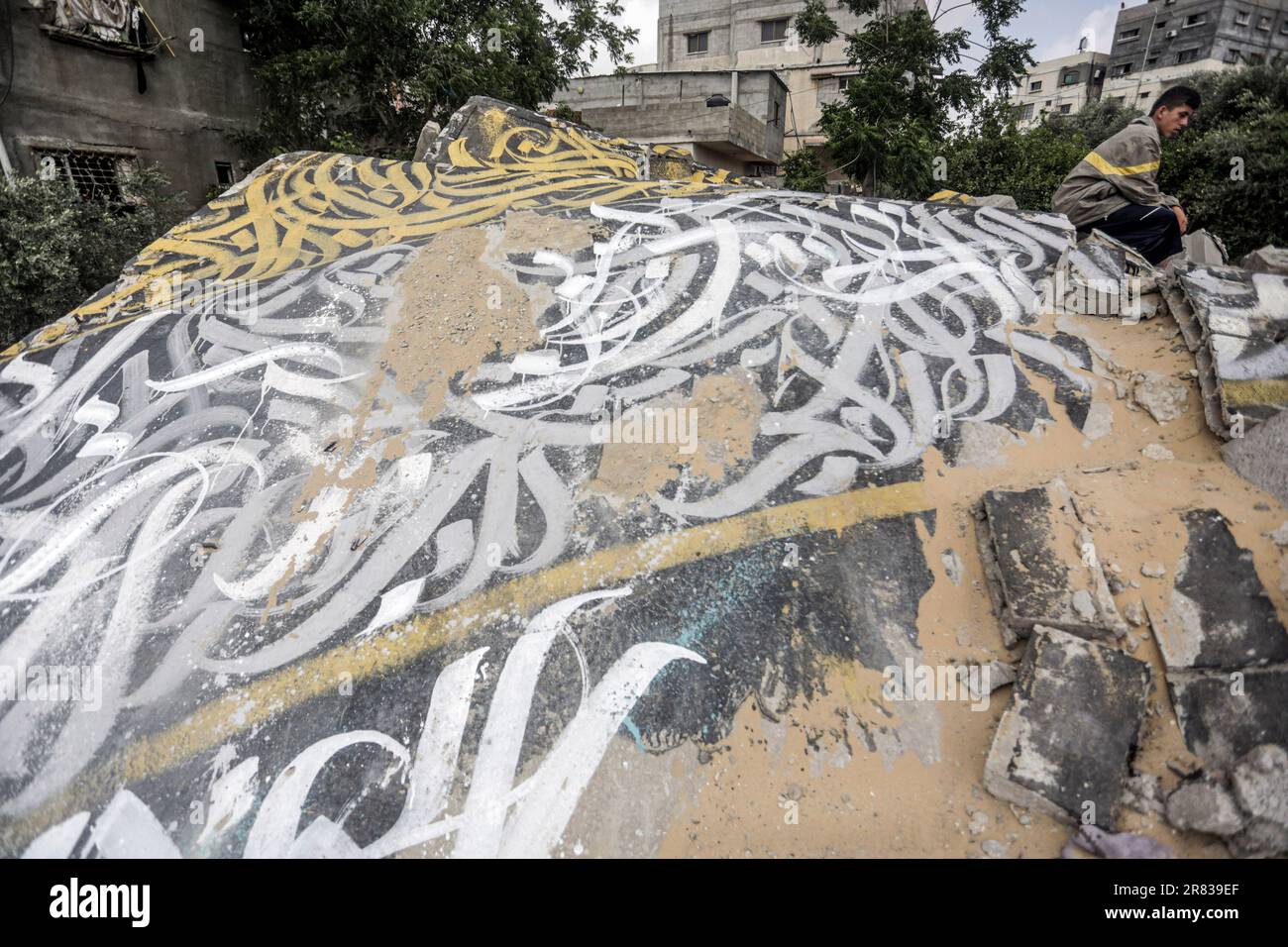 Gaza, Palestine. 18th June, 2023. Palestinian sits next to a ...