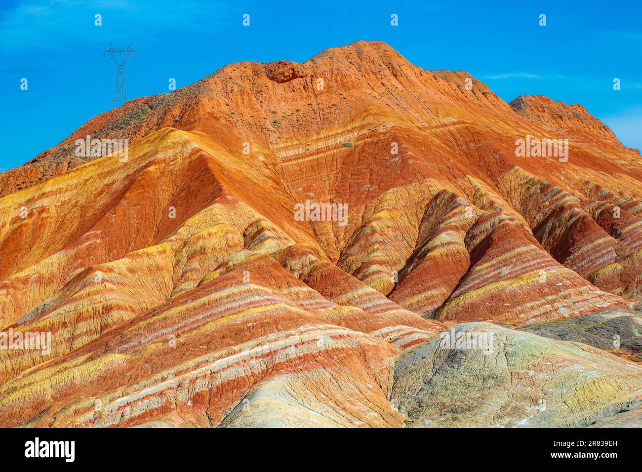 Rainbow mountains in the Zhangye Danxia Landfrom Geological park. It's ...