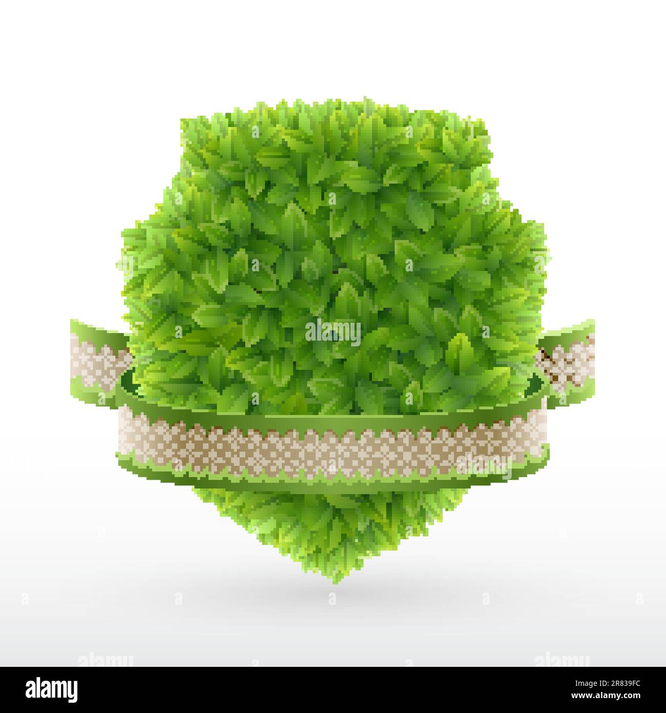 Farm Fresh label Green leaves. Vector illustration Stock Vector Image ...