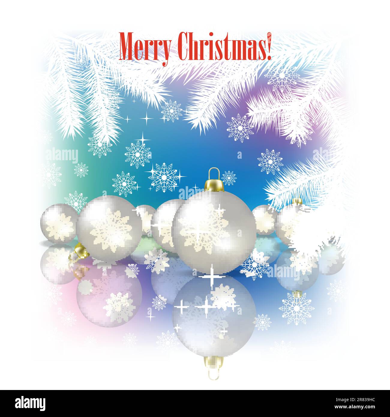 Christmas pearl decorations and snowflakes on winter background Stock ...