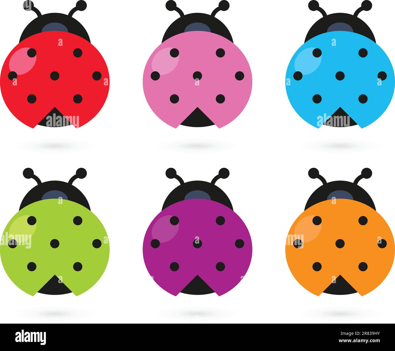 Stylized colorful Ladybugs collection. Vector Stock Vector Image & Art ...