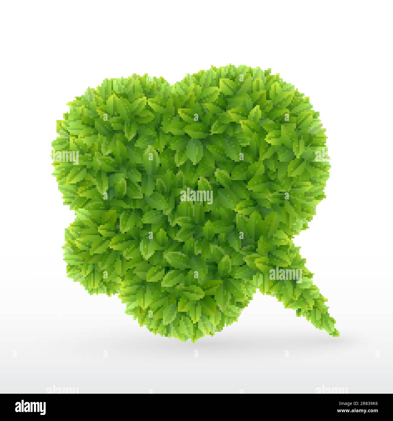 Eco Friendly Bubble for speech, Green leaves. Vector illustration Stock ...