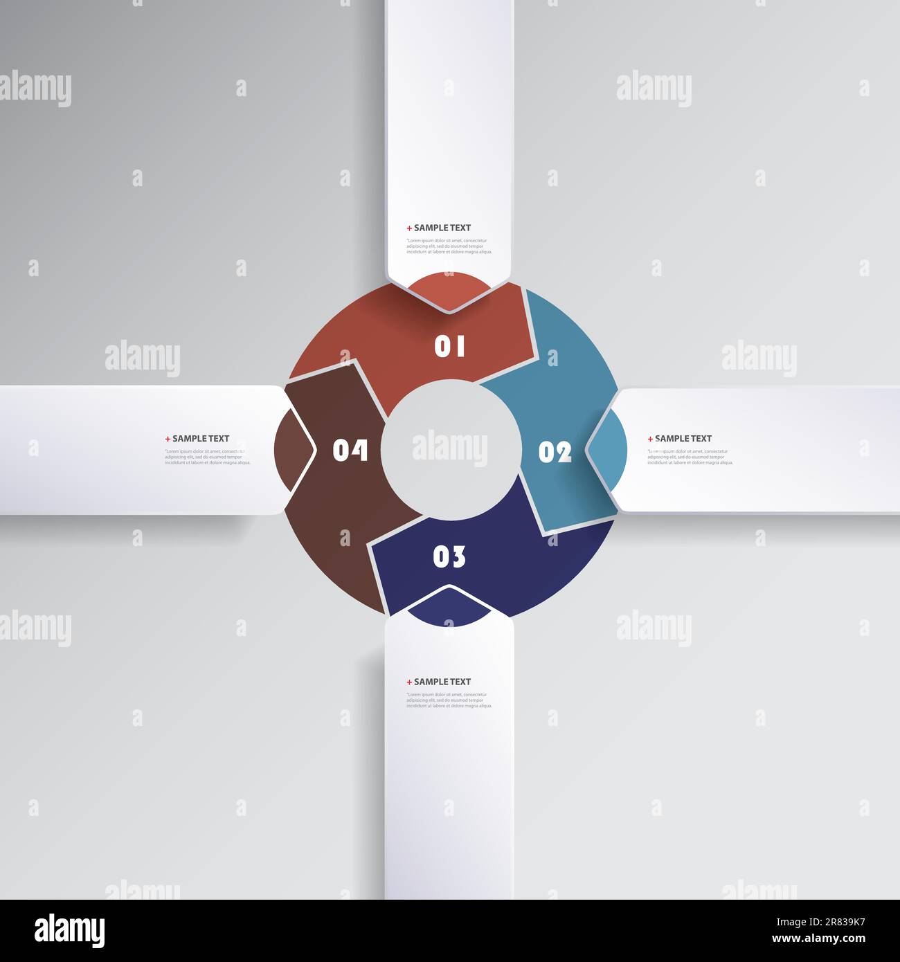 Colorful Minimal Modern Style Paper Cut Infographics Design ...