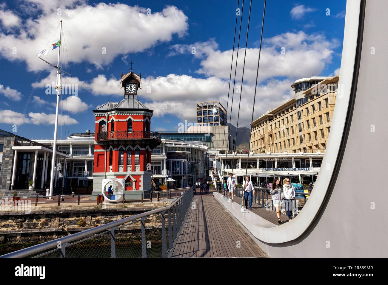 Clock Tower pedestrian swing bridge in the V&A Waterfront - Cape Town ...