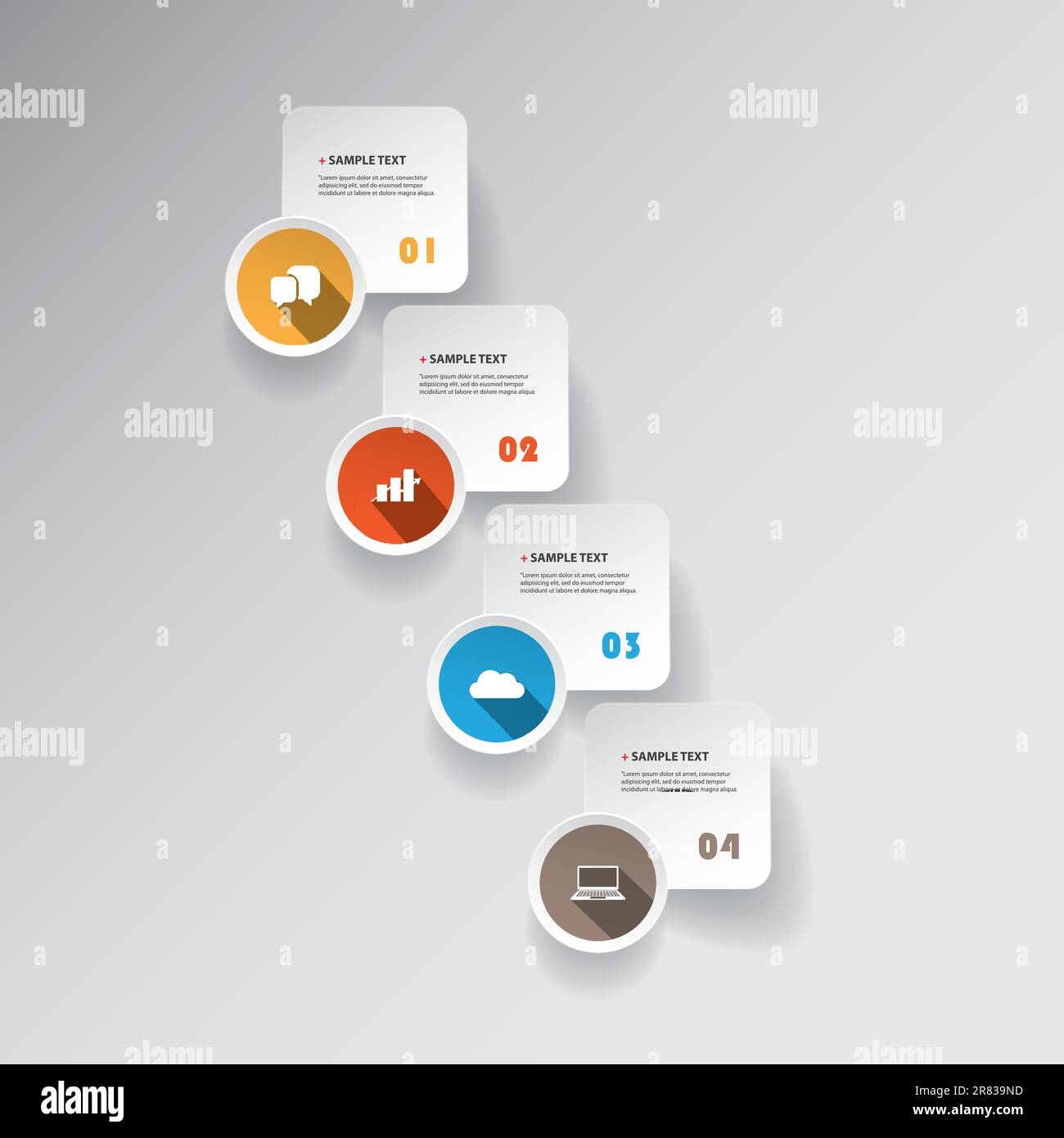 Colorful Modern Paper Cut Style Infographics Design - Minimalist ...