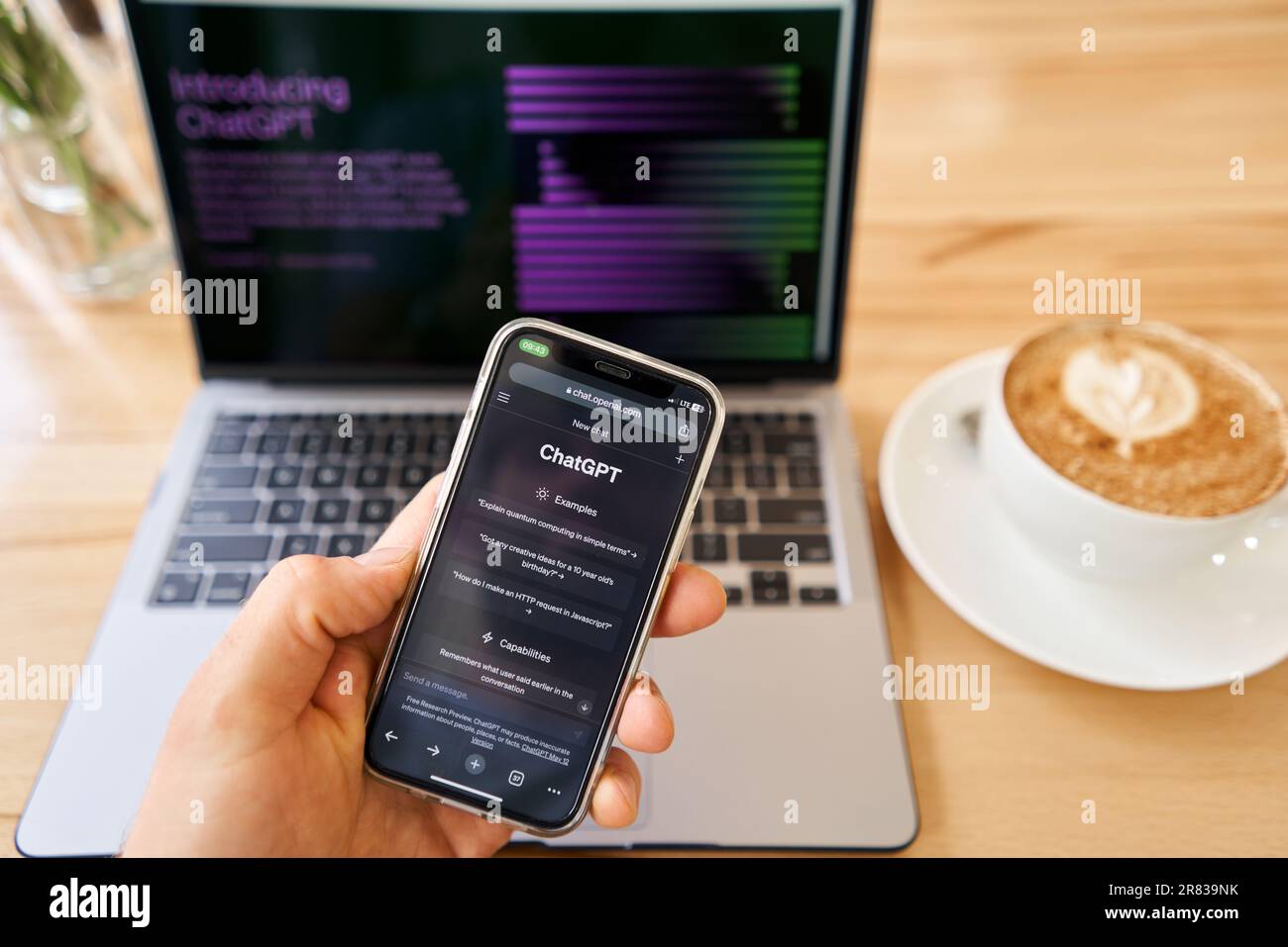 Spain, Barcelona - March 20 2023: ChatGPT chat bot screen seen on ...