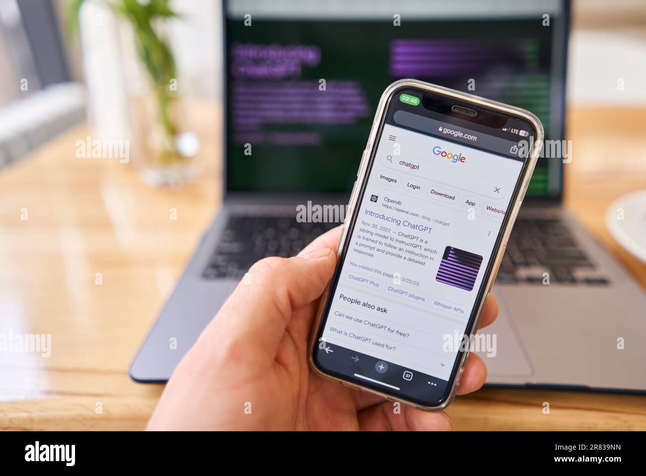 Spain, Barcelona - March 20 2023: Request to Google chat GPT. ChatGPT ...