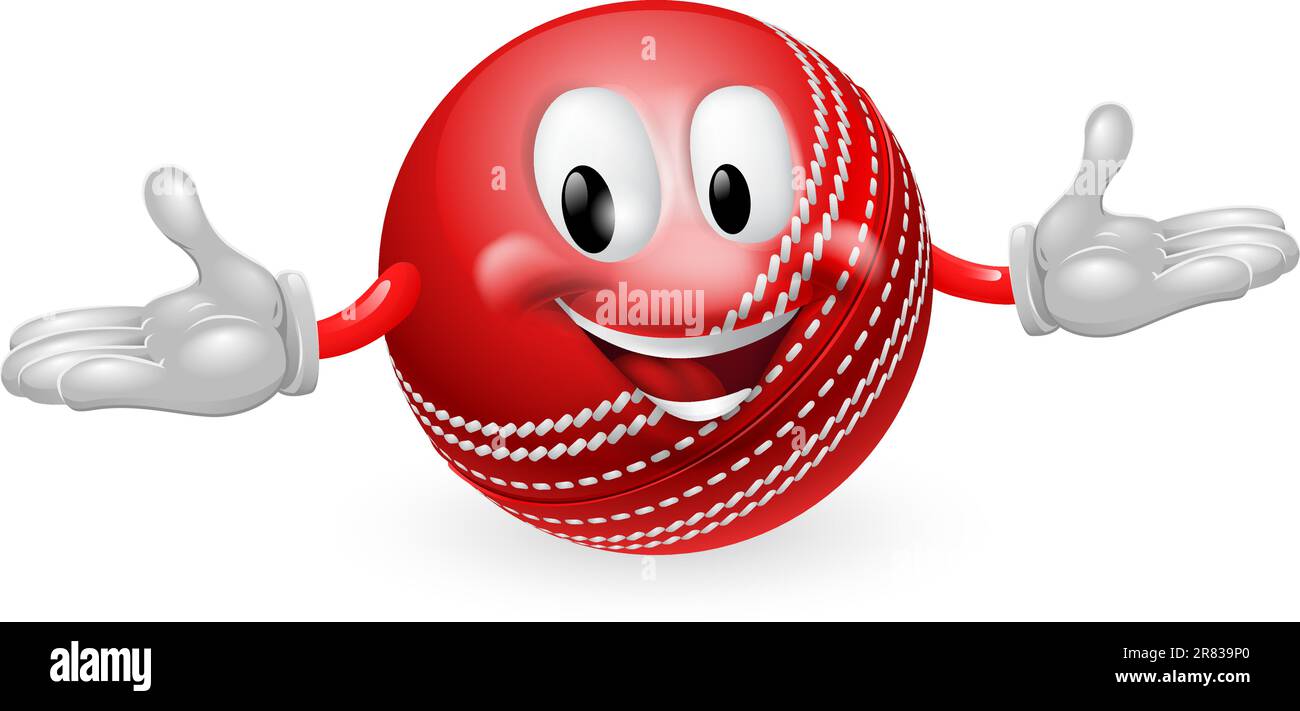 Illustration of a cute happy cricket ball mascot man Stock Vector Image ...