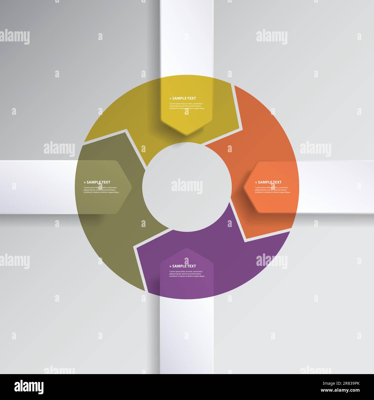 Colorful Modern Style Infographics Design - Pie Chart with Arrow Shapes ...