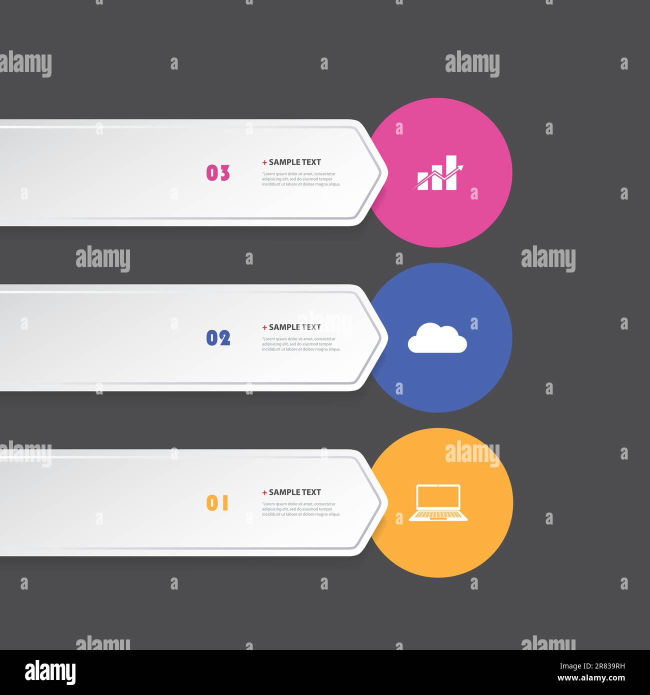 Colorful Modern Style Infographics Design - Horizontal Arrow Shaped ...