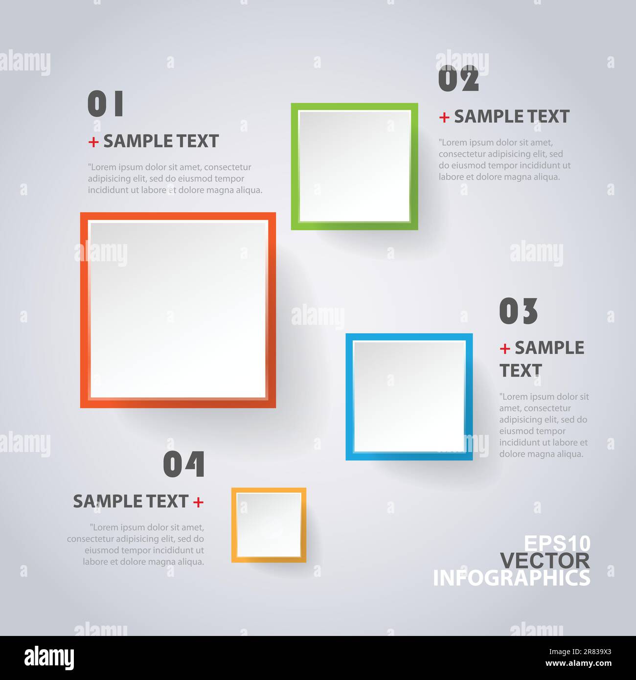 Colorful Modern Style Infographics Design - Set of Minimalist Numbered ...