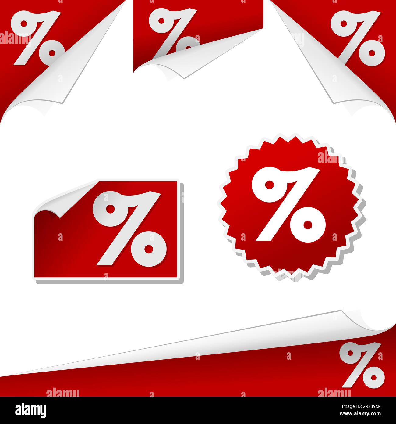 Vector illustration of percentage labels used in retail Stock Vector ...