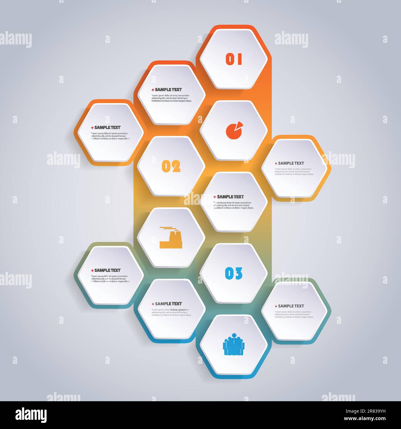 Colorful Modern Style Infographics Design - Set of Minimalist Numbered ...