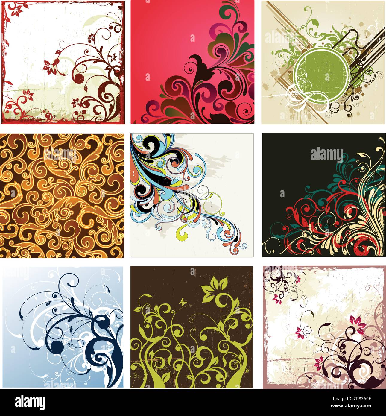 illustration drawing of floral background Stock Vector Image & Art - Alamy