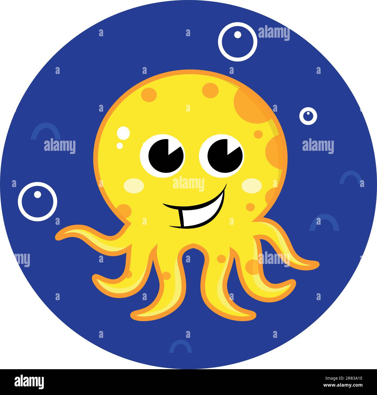 Cute happy sea Octopus. Vector Illustration Stock Vector Image & Art ...
