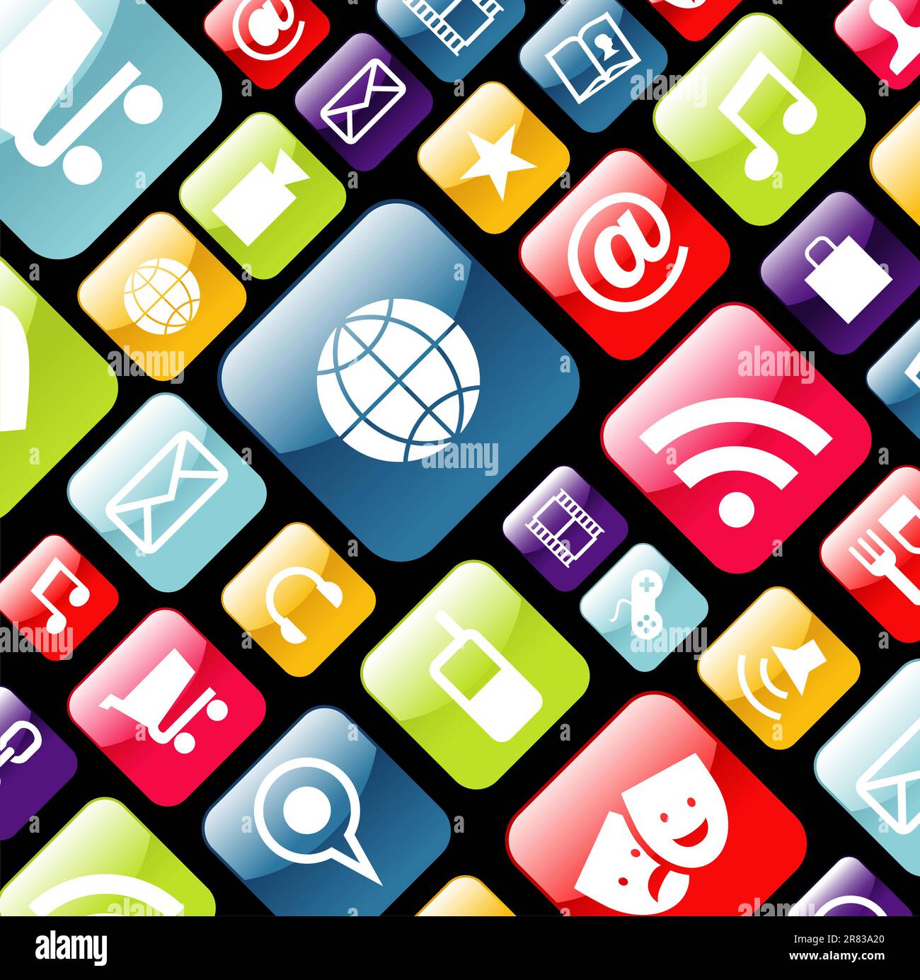 Smartphone app icon set background. Vector file layered for easy ...