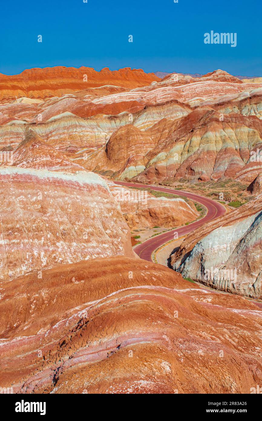 Rainbow mountains in the Zhangye Danxia Landfrom Geological park. It's ...