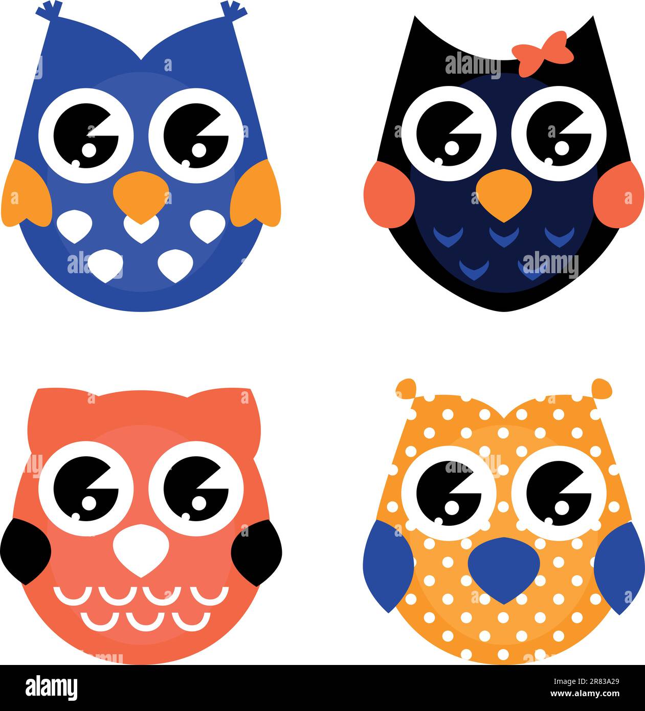 Owls colorful set. Vector cartoon Stock Vector Image & Art - Alamy