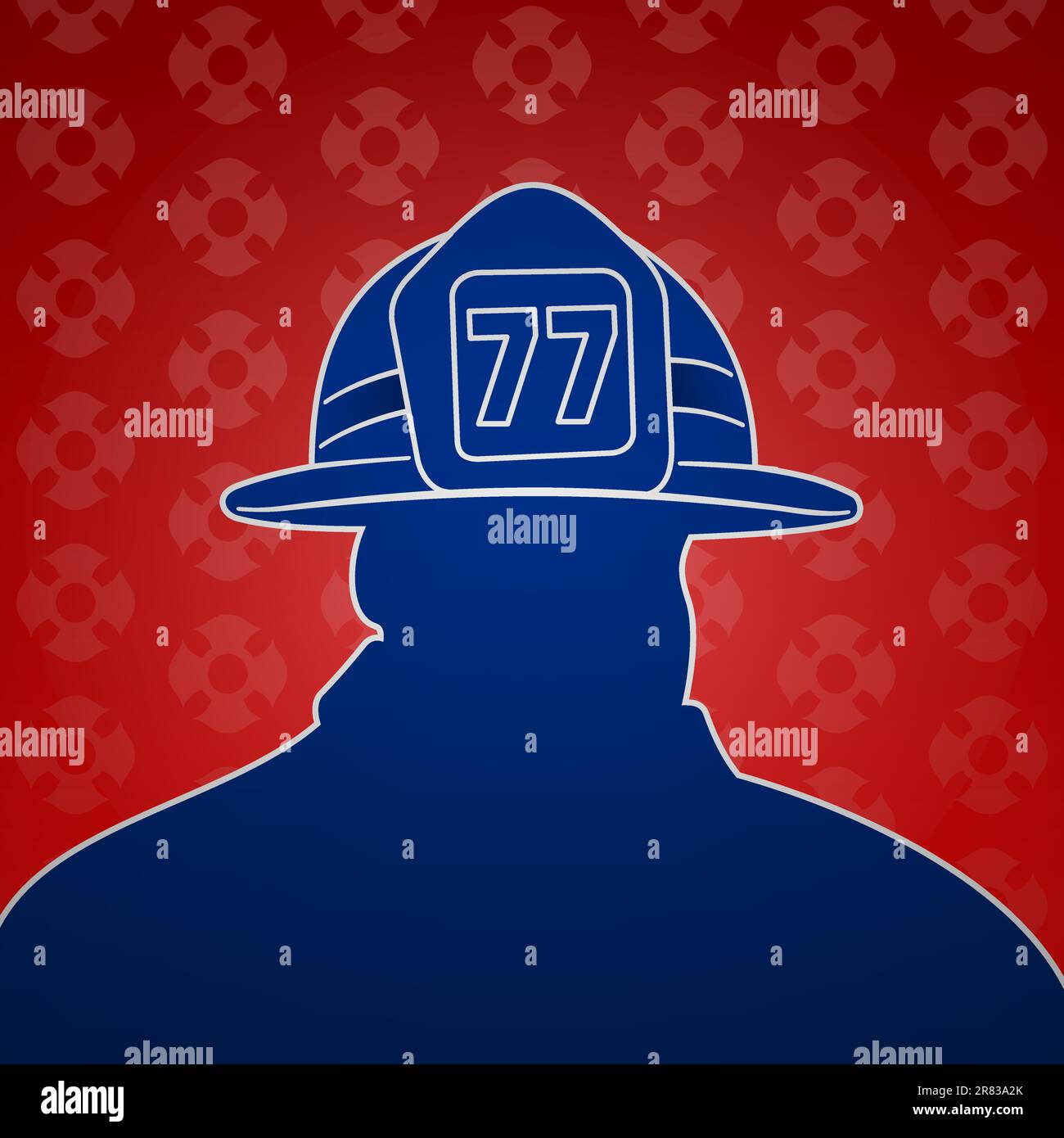 American fireman symbol with red and blue colors Stock Vector Image ...