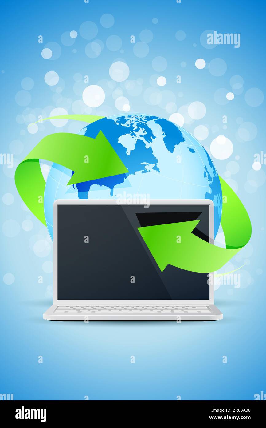 Blue globe computer keyboard background Stock Vector Images - Alamy