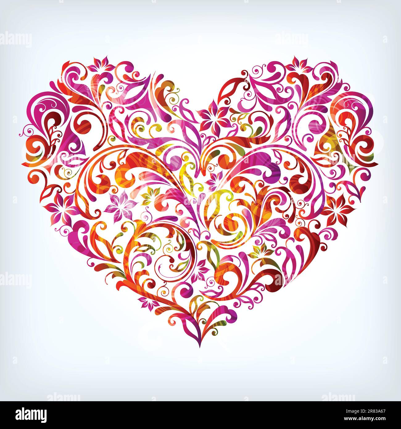 illustration drawing of abstract floral heart Stock Vector Image & Art ...