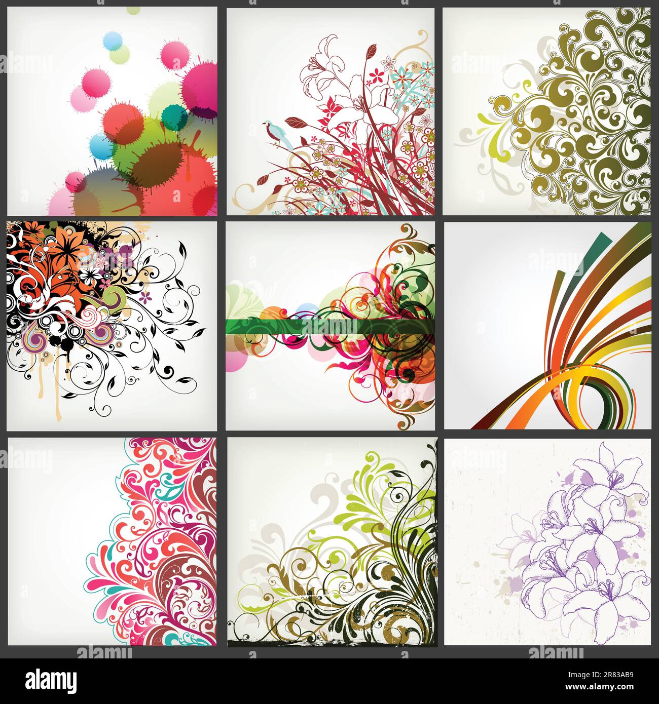 illustration drawing of floral background Stock Vector Image & Art - Alamy