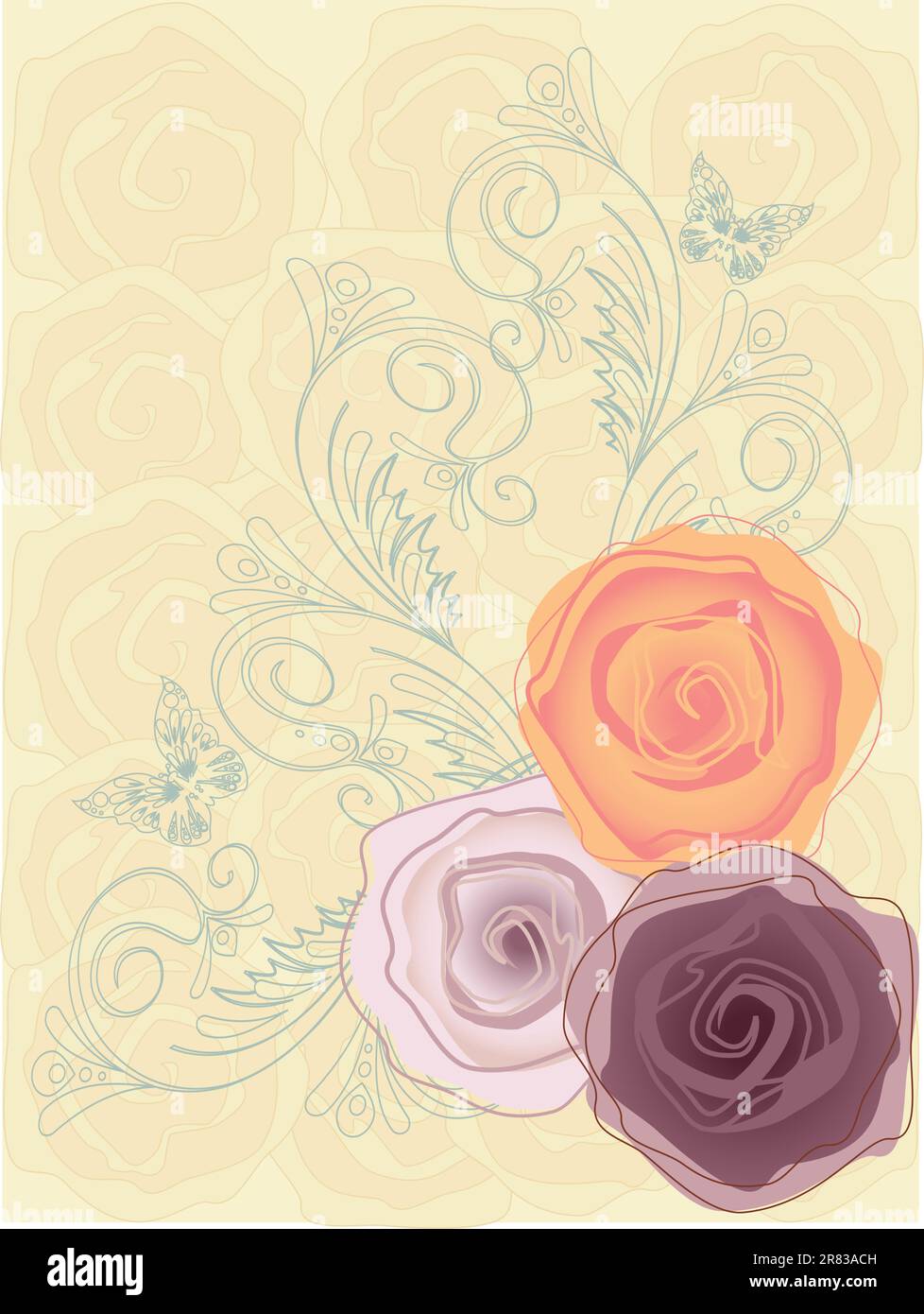 Three yellow roses Stock Vector Images - Alamy