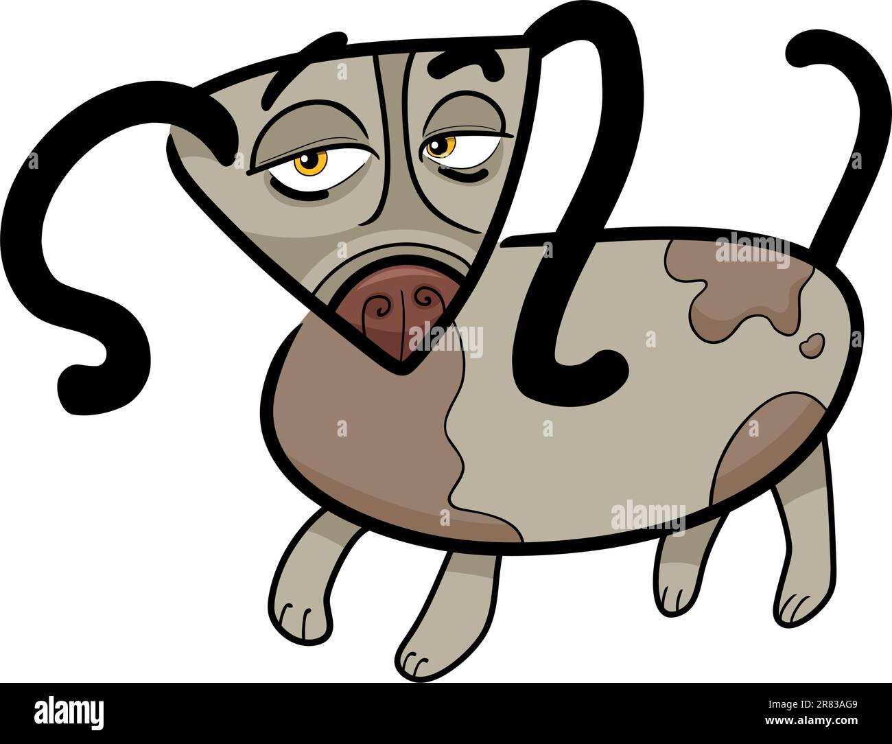 cartoon doodle illustration of funny spotted dog or puppy Stock Vector ...