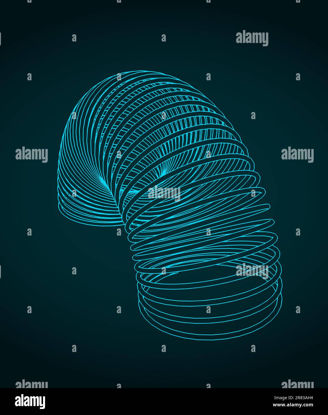 Stylized vector illustrations of spiral spring toy Stock Vector Image ...