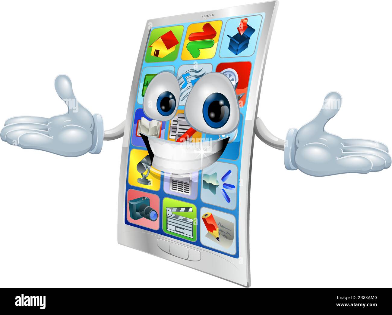 Cell phone character mascot cartoon illustration Stock Vector Image ...