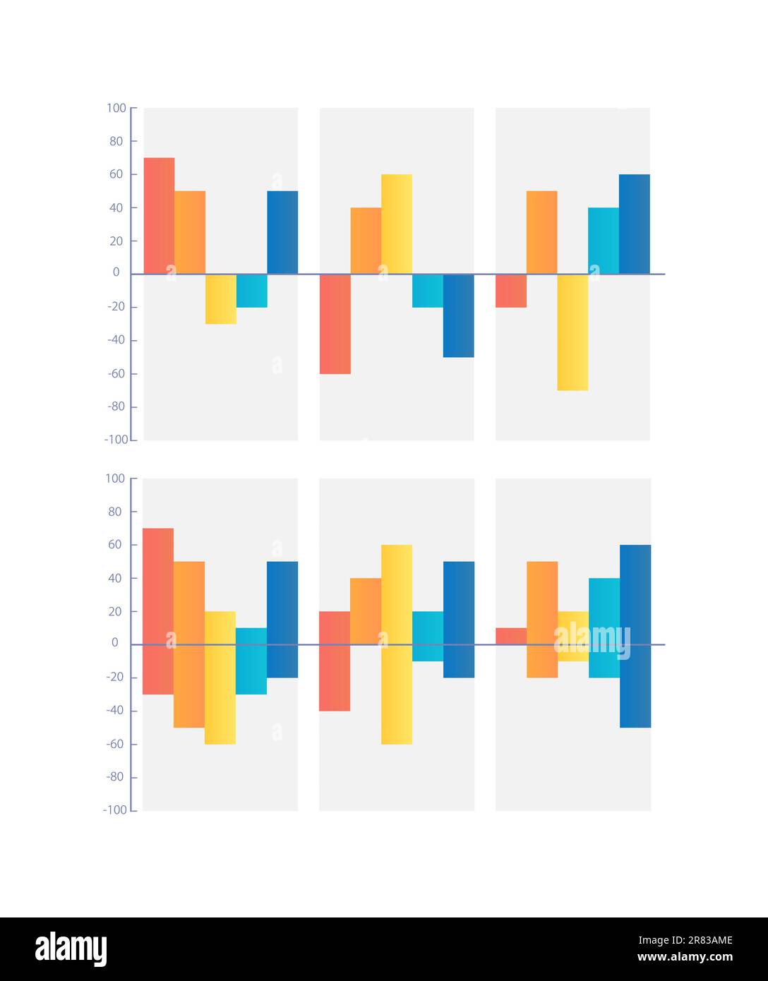 Ups and downs infographic chart design template set Stock Vector Image ...