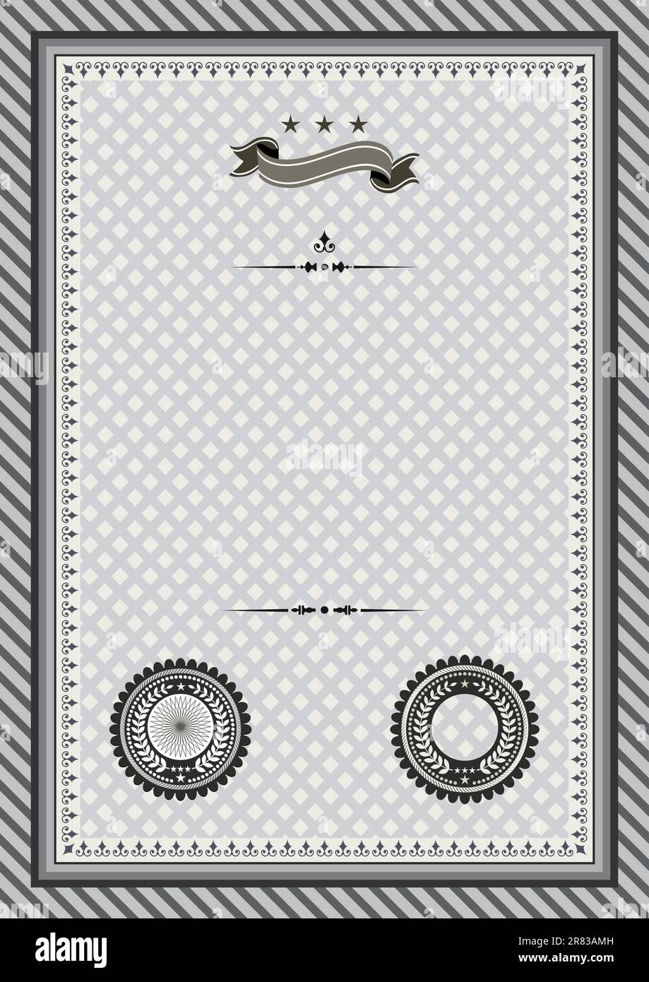 Template for coupon, diploma or certificate with seals and ornaments ...