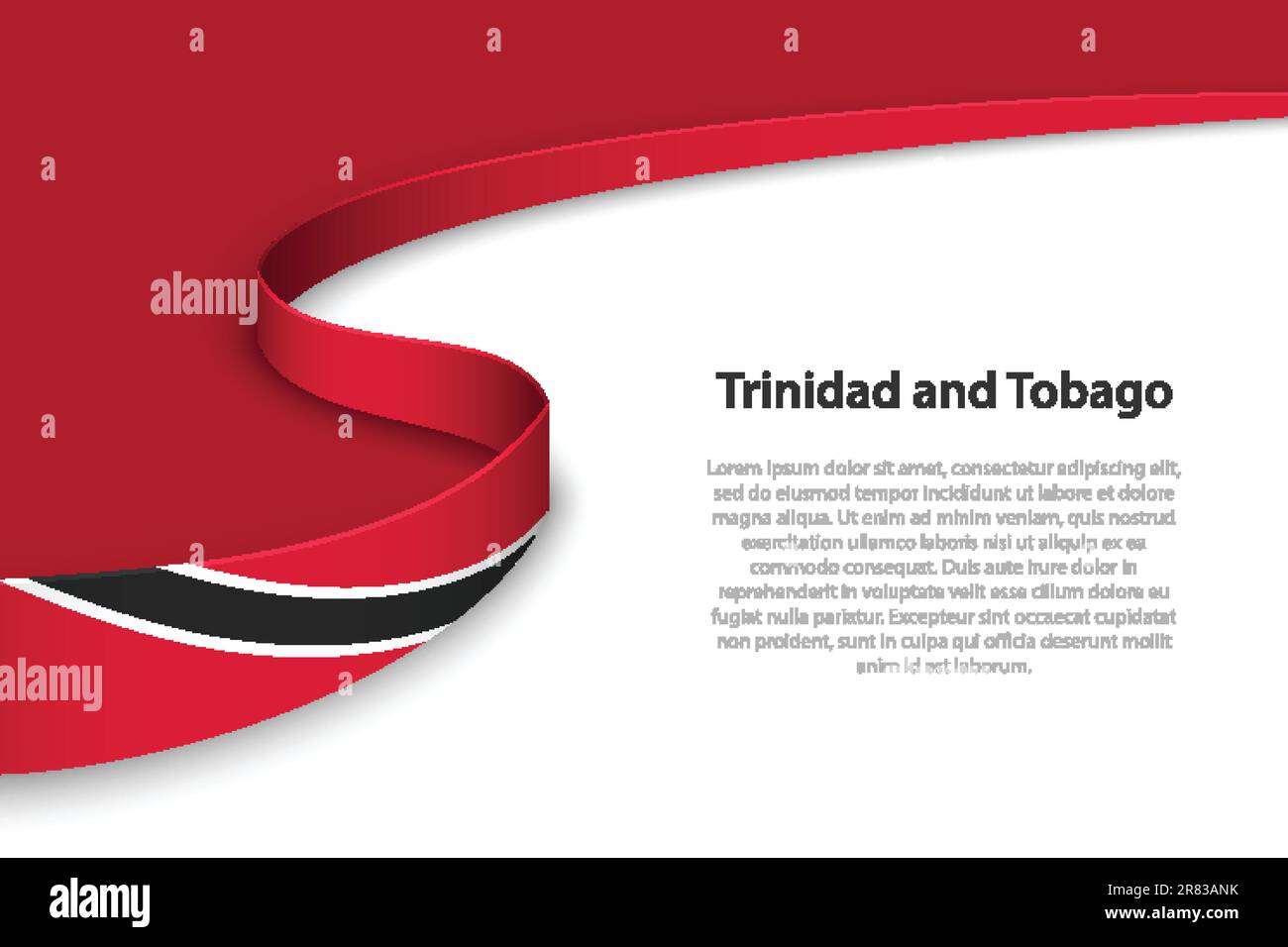 Wave flag of Trinidad and Tobago with copyspace background. Banner or ribbon vector template ...