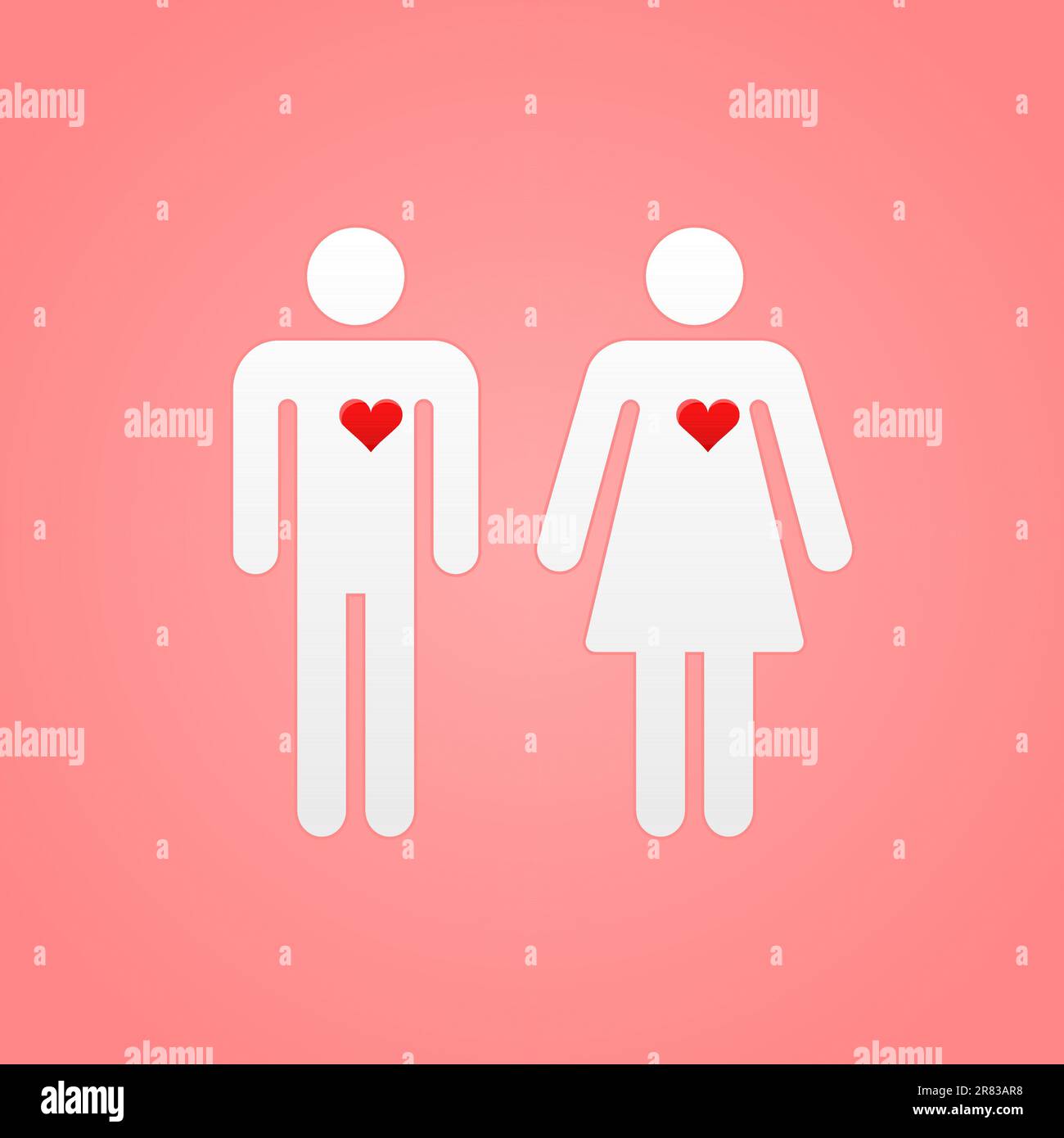 Valentine romance with symbol of loving couple Stock Vector Image & Art ...