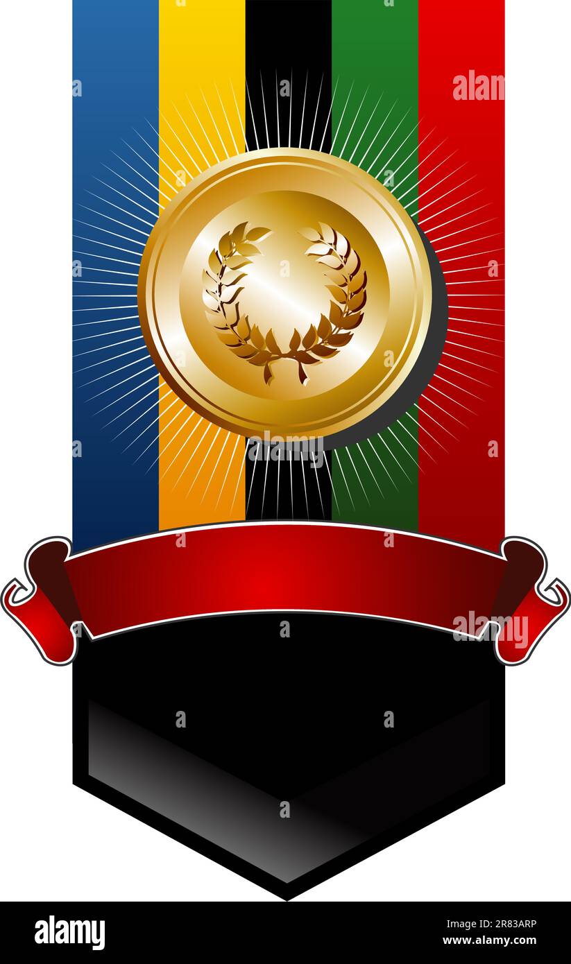 Olympics games gold medal banner illustration. Vector file layered for ...