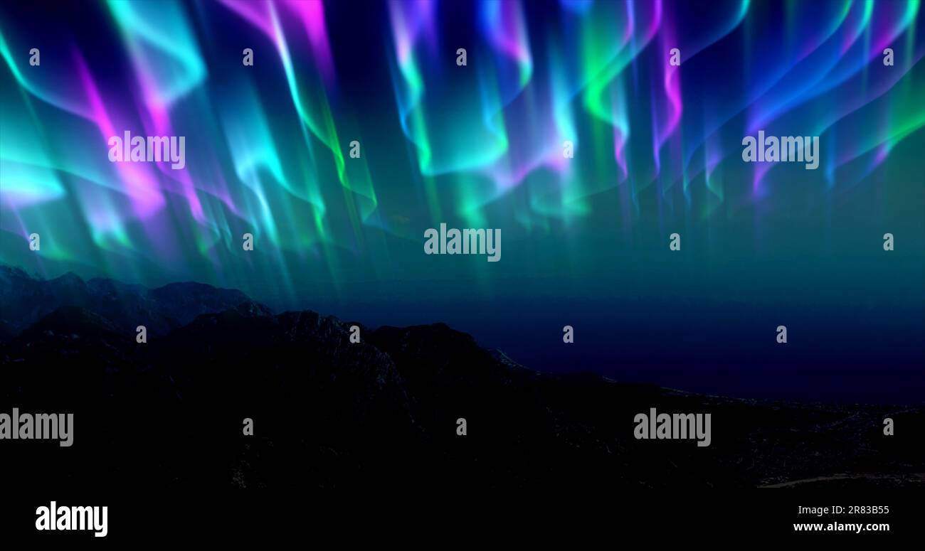 The abstract background of the multi -colored northern lights and ...