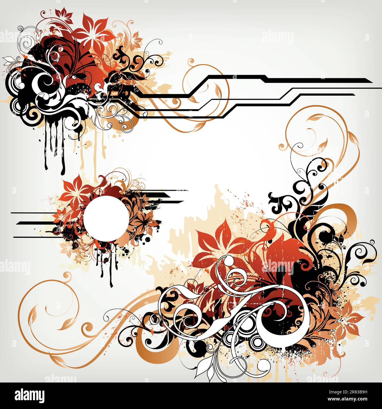 illustration drawing of floral background Stock Vector Image & Art - Alamy