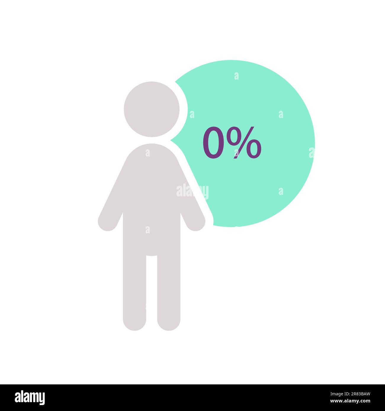 Male silhouette infographic chart design template with zero percentage ...