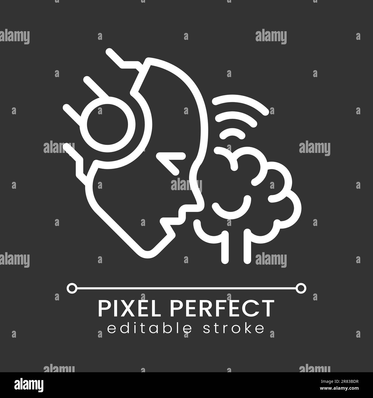 AI reads minds pixel perfect white linear icon for dark theme Stock ...