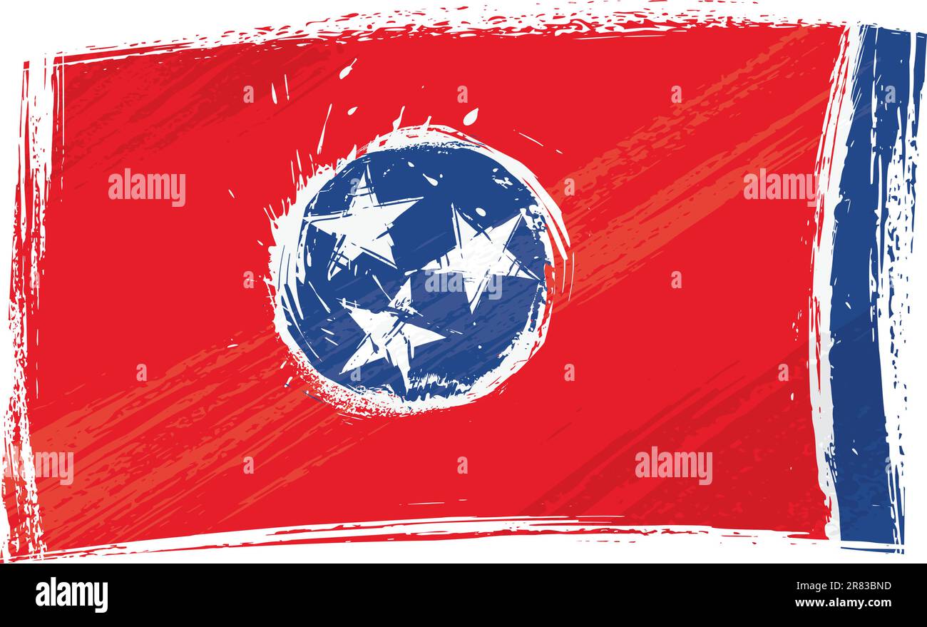 State of Tennessee flag created in grunge style Stock Vector Image ...