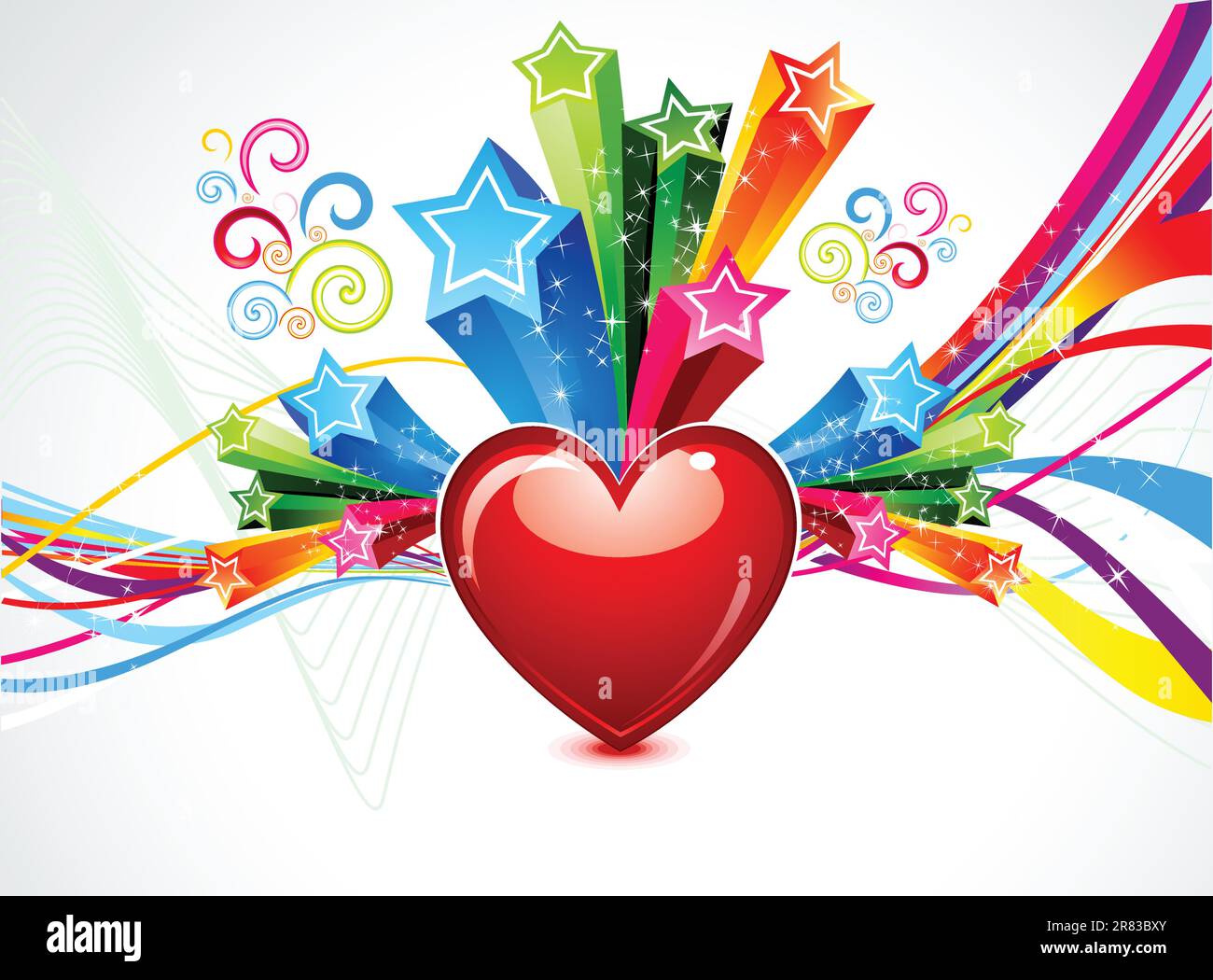 abstract colorful heart explode vector illustration Stock Vector Image ...