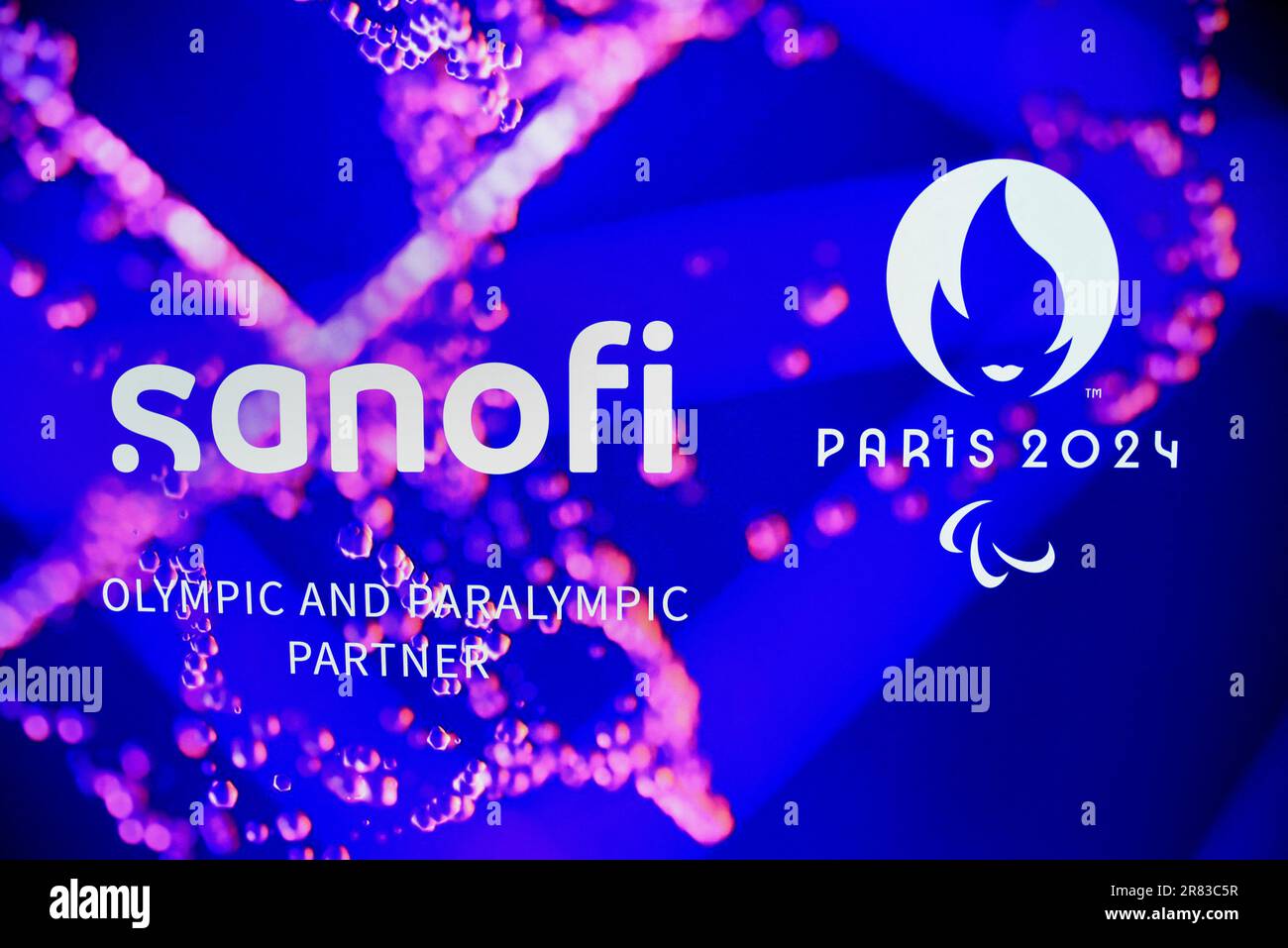 Sanofi Logo during The Viva Technology Vivatech 2023 Fair in Paris ...