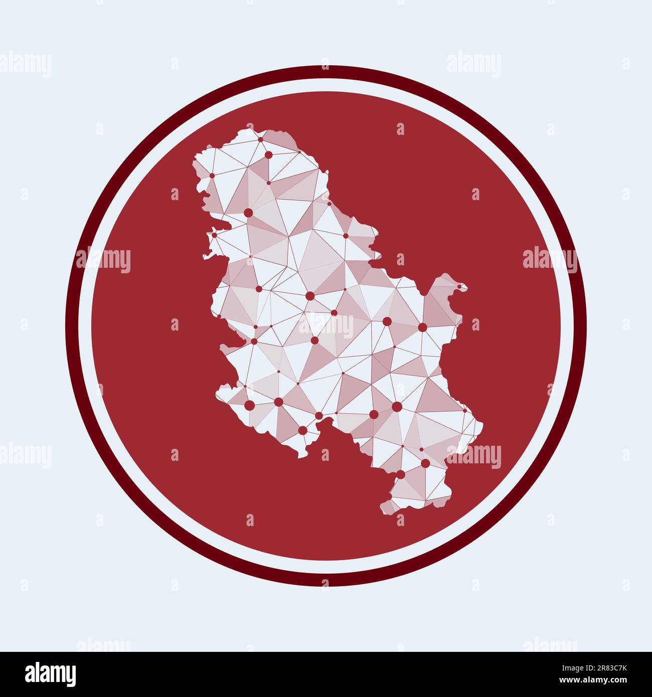 Serbia icon. Trendy tech logo of the country. Geometric mesh round ...