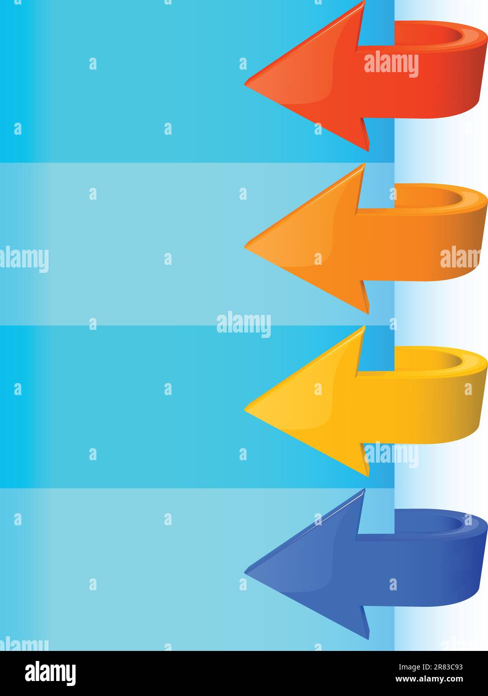 Set of elements of design multi-coloured arrows in a vector Stock ...