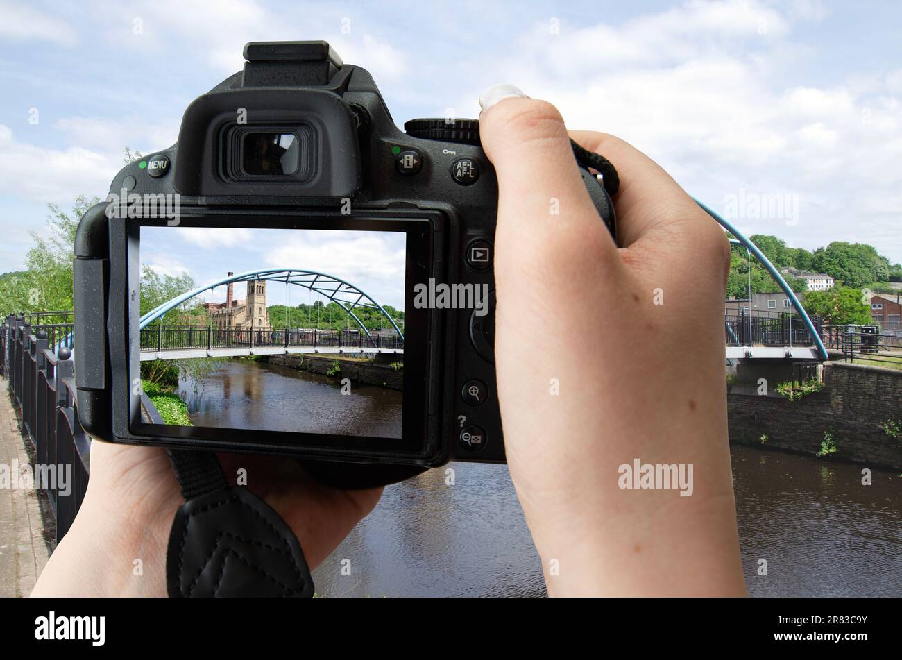 Image of a woman hands holding a camera and taking a picture Stock ...