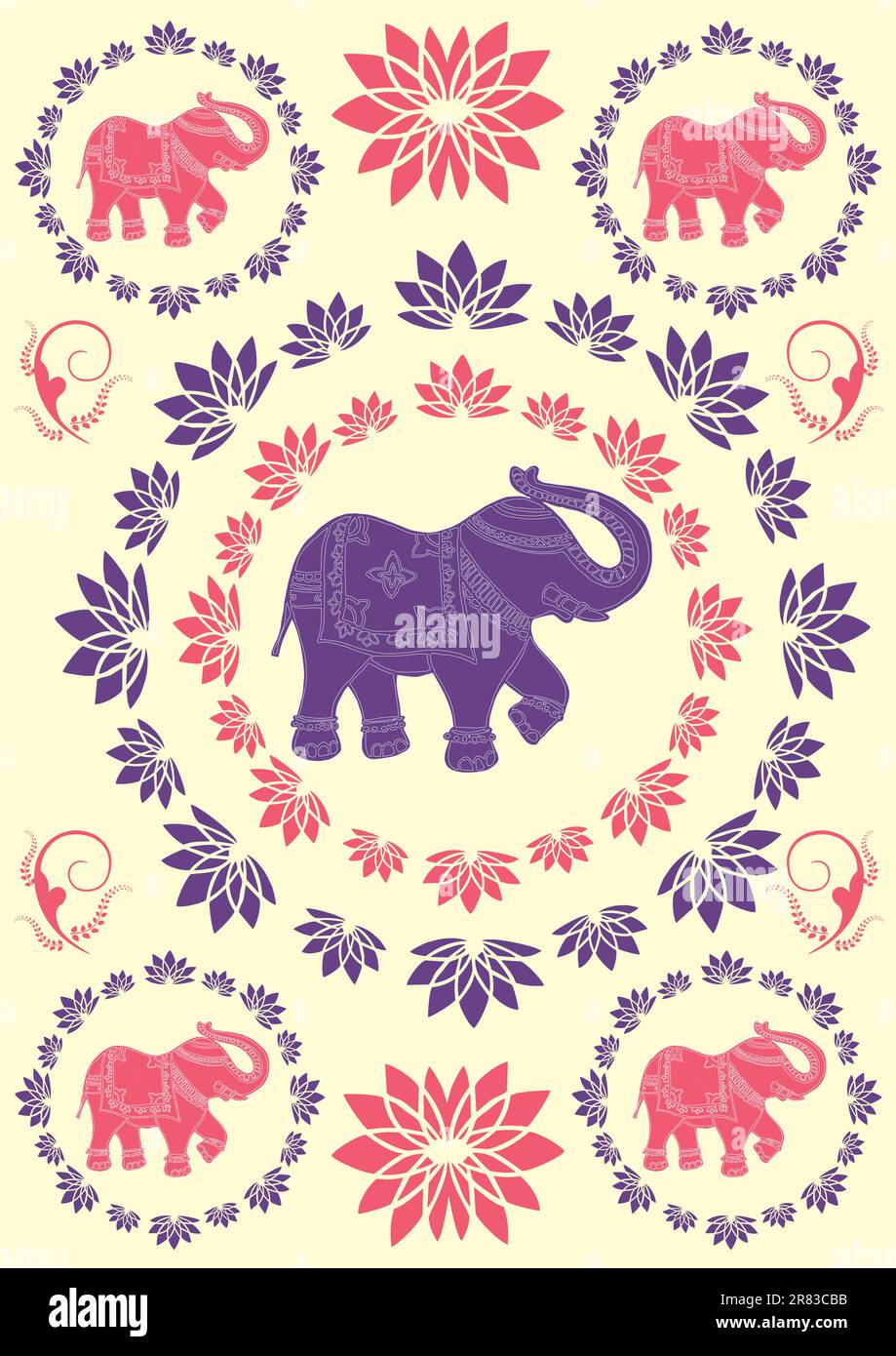 Traditional indian elephant background. Vector file available Stock ...