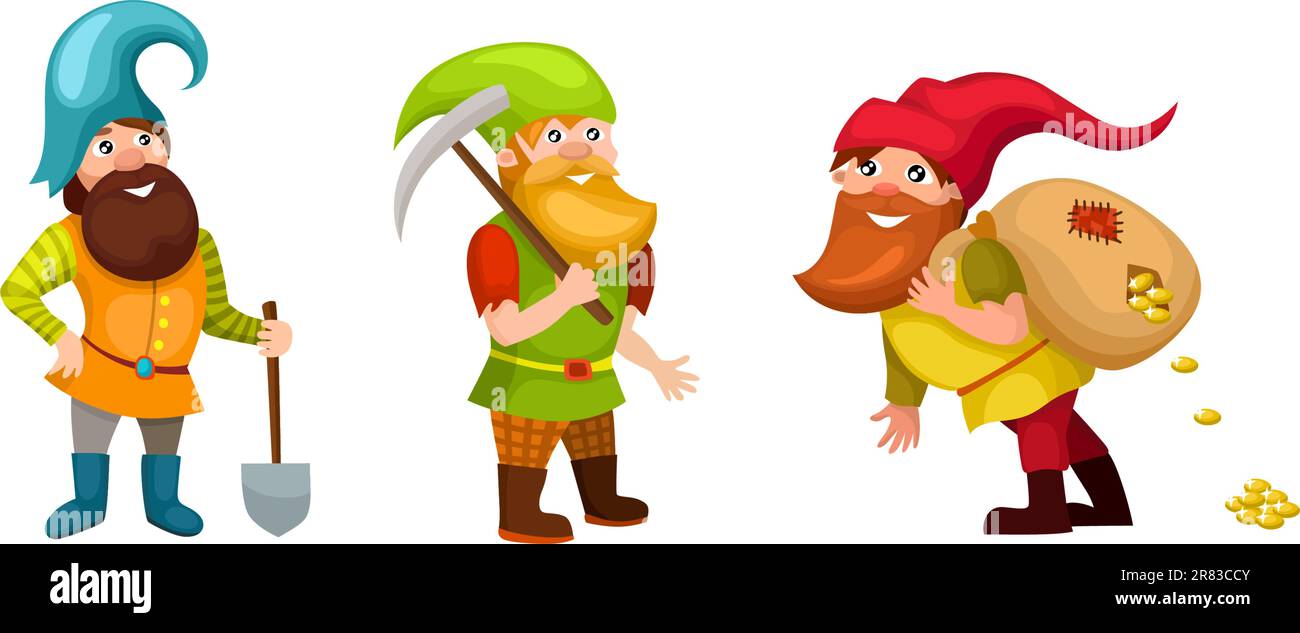 vector illustration of a cute dwarf set Stock Vector Image & Art - Alamy